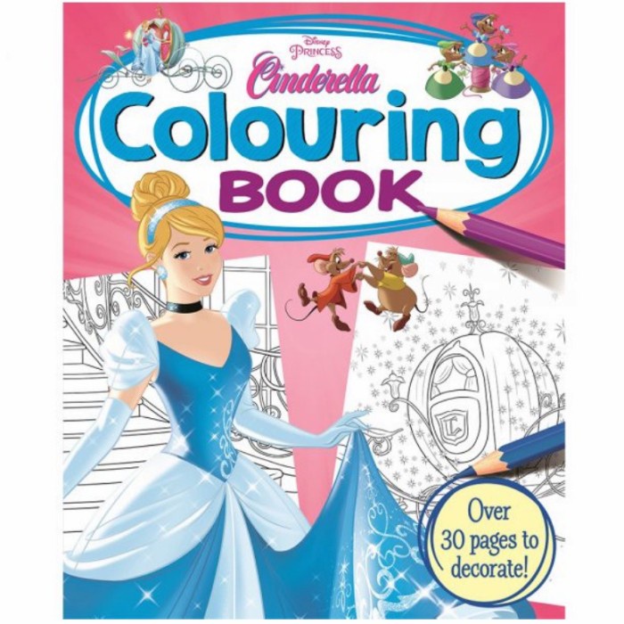 Jual Buku Mewarnai Disney Princess Cinderella'S Colouring Book | Shopee ...