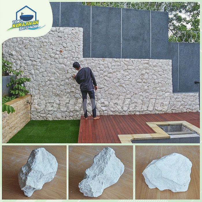 Jual Batu Alam Dinding White Limestone Asli Dari Bali | Shopee Indonesia