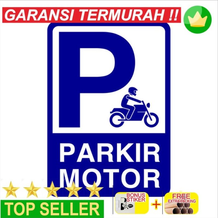 Jual Terlaris Promo Rambu Plang Parkir Motor 35Cm X 50Cm Plat Alumunium ...