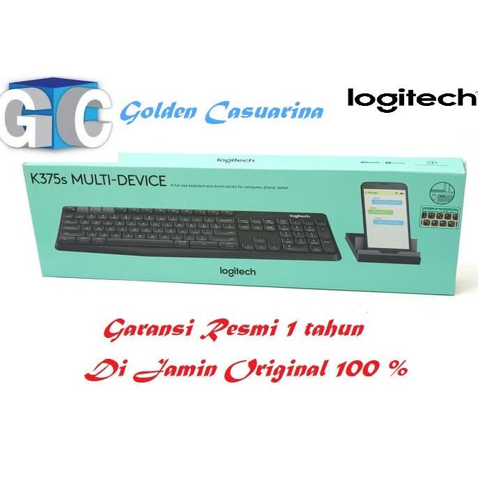 Jual Logitech K375s Multi-Device Bluetooth + Wireless Keyboard with Stand | Shopee Indonesia