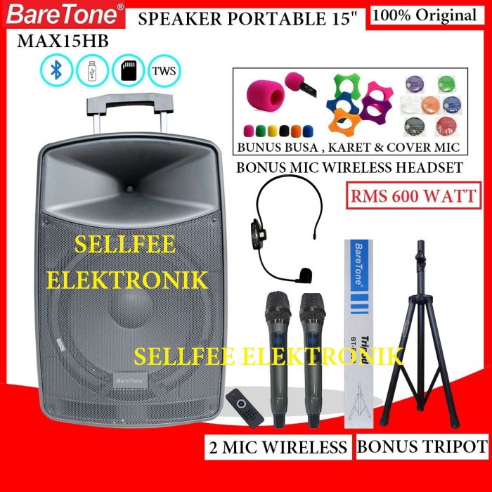 Jual Speaker Spiker Portable Meeting BARETONE MAX15HB MAX 15HB MAX 15 ...
