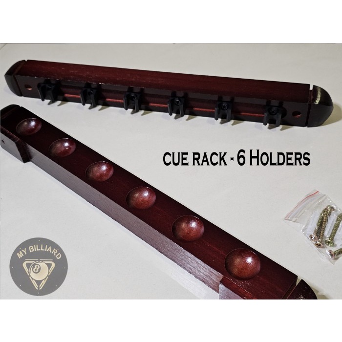 Jual Wall Cue Rack 6 lubang stik - Rak Stick Dinding Kayu Billiard Cue ...