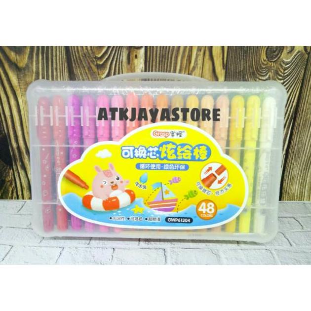 Jual Viral Crayon 48 Warna Grasp Mata Kecil Refill Erp | Shopee Indonesia