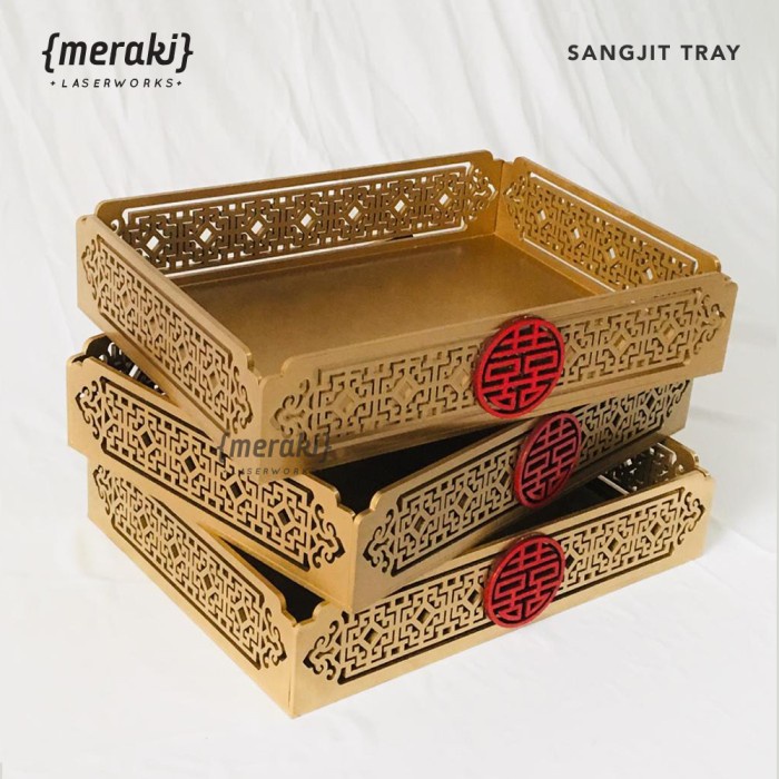 Jual Best Seller Baki Sangjit Tray Gold 45 X 35 Cm / Baki Lamaran ...
