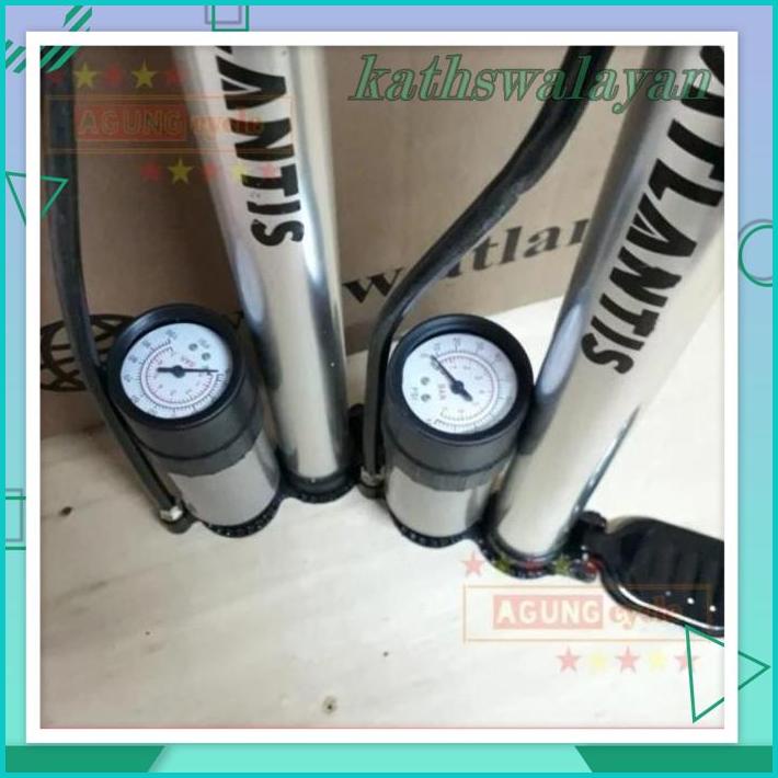 Jual POMPA SEPEDA MOTOR BOLA ATLANTIS ALLOY FLOOR PUMP TEKANAN METER ...