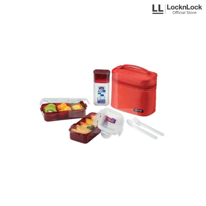 Jual LocknLock - Lunch Box Set - Red Bag (HPL758DR) | Shopee Indonesia