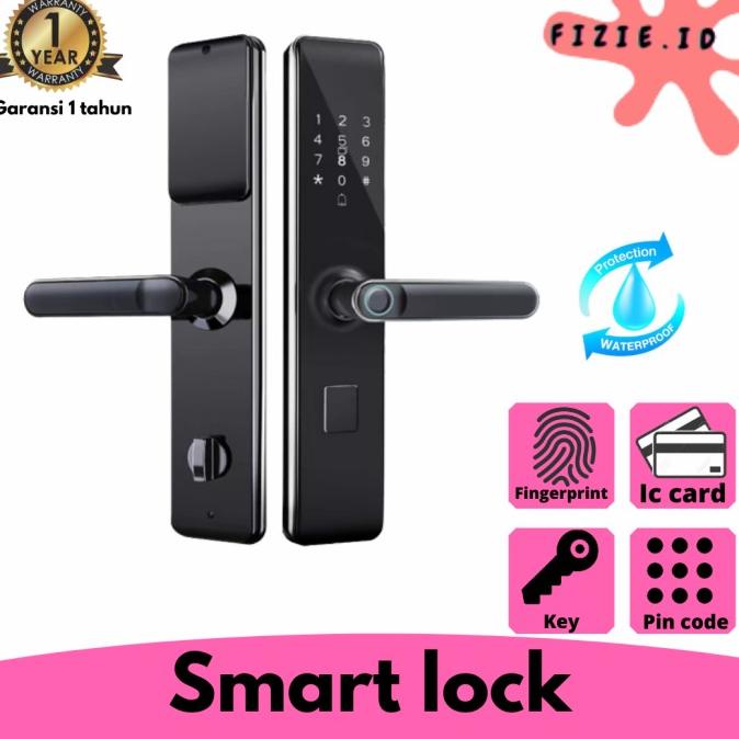 Jual smart home fingerprint smart door lock handle kunci pintu digital | Shopee Indonesia