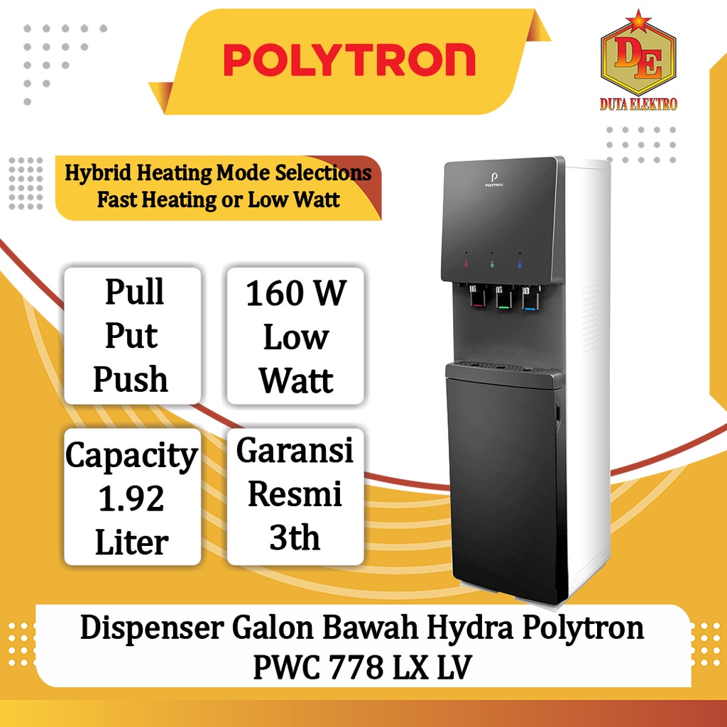 Jual Dispenser Galon Bawah Hydra Polytron PWC 778 LX LV | Shopee Indonesia