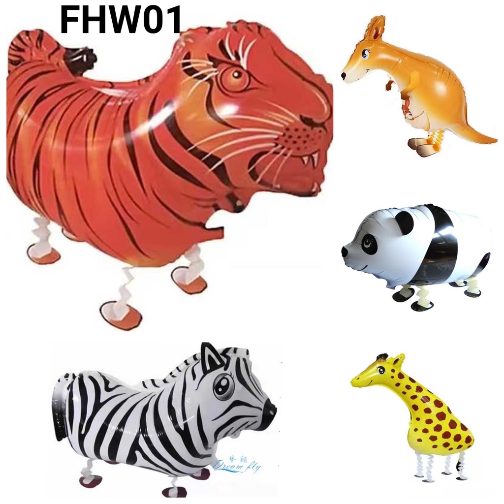 Jual FHW01 Balon foil hewan binatang macan zebra kangguru panda jerapah ...