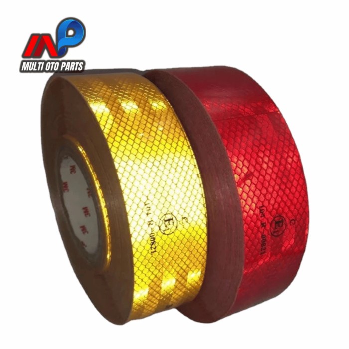 Jual Sticker Reflective 3M Merah/Kuning Stiker Reflektor truk lebar 5 ...