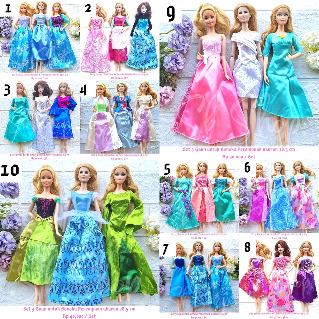 Jual Baju Boneka Barbie 3Dress - 004 | Shopee Indonesia