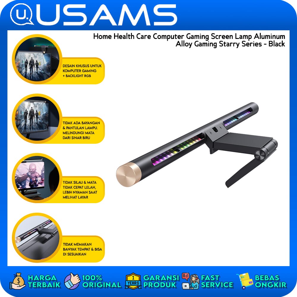 Jual USAMS Lampu Gaming Aluminum Komputer Laptop LED Tempel RGB ZB224 ...