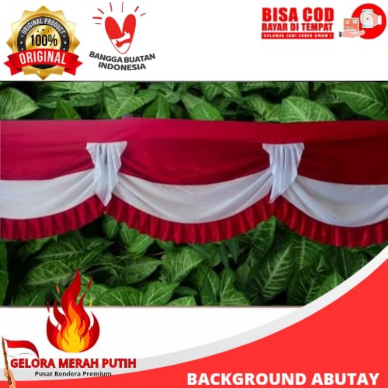 Jual Background Merah Putih Premium 8 Meter 10 Gelombang Hiasan ...