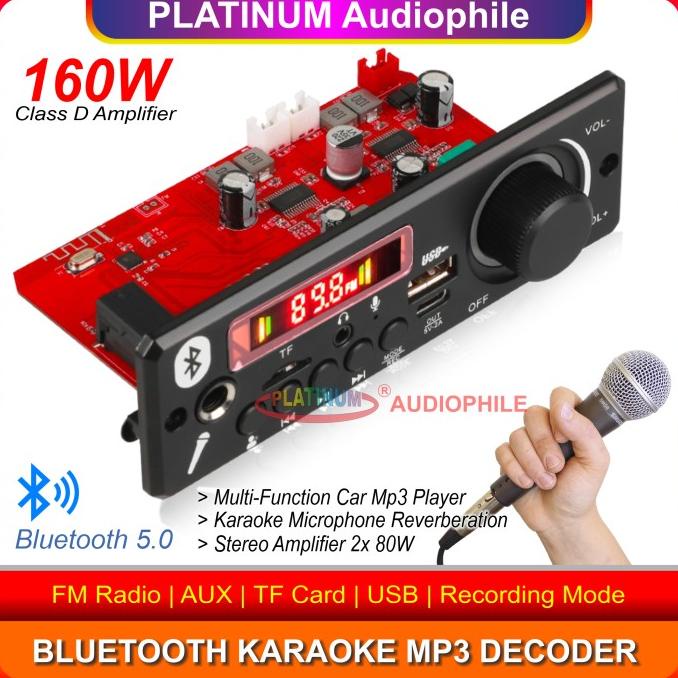Jual Modul MP3 Bluetooth Karaoke Microphone Echo Class D Amplifier 160W ...