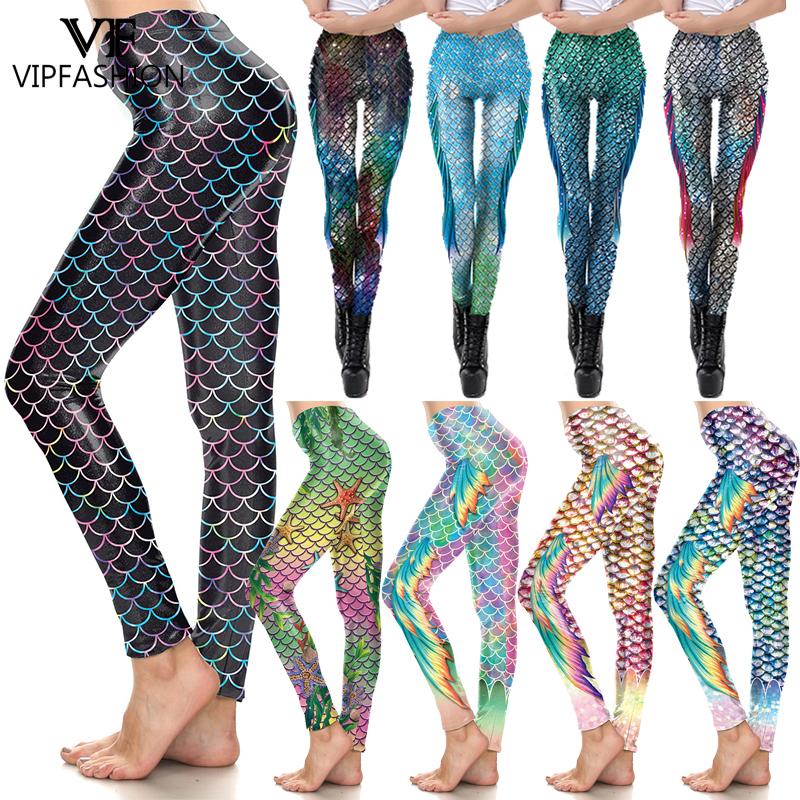 Jual VIP FASHION High Waist Colorful Mermaid Fish Scales Skinny Spandex ...