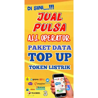 Jual Cetak Spanduk Jual Pulsa Ukuran 50x100 cm (Isi 2 Lembar Spanduk ...