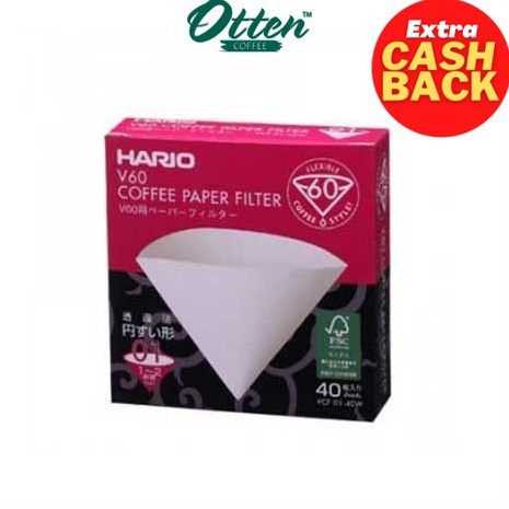 Jual Nun Hario Paper Filter VCF-01-40W - Kertas Filter V60 Isi 40 ...
