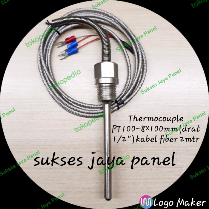 Jual MUST HAVE!! THERMOCOUPLE SENSOR PANAS PT100-8100MM MAX 400C DRAT 1 ...