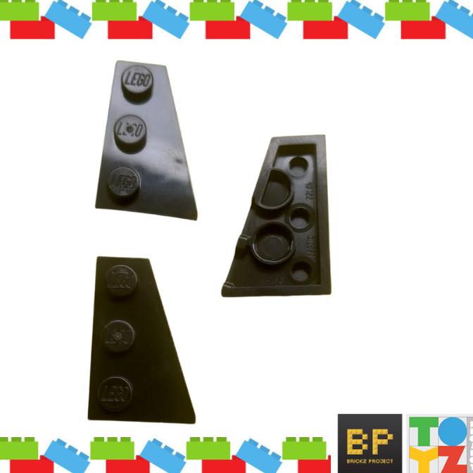 Jual New Lego Part 43722 & 43723 - Wedge Plate 2x3 Black (Left & Right ...