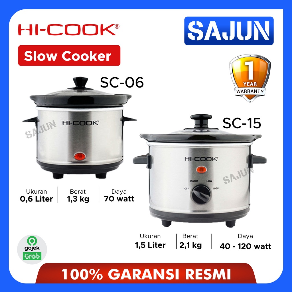 Jual HI-Cook Slow Cooker SC-06 & SC-15 Ukuran Kecil 0.6 Lt & 1,5 Lt ...