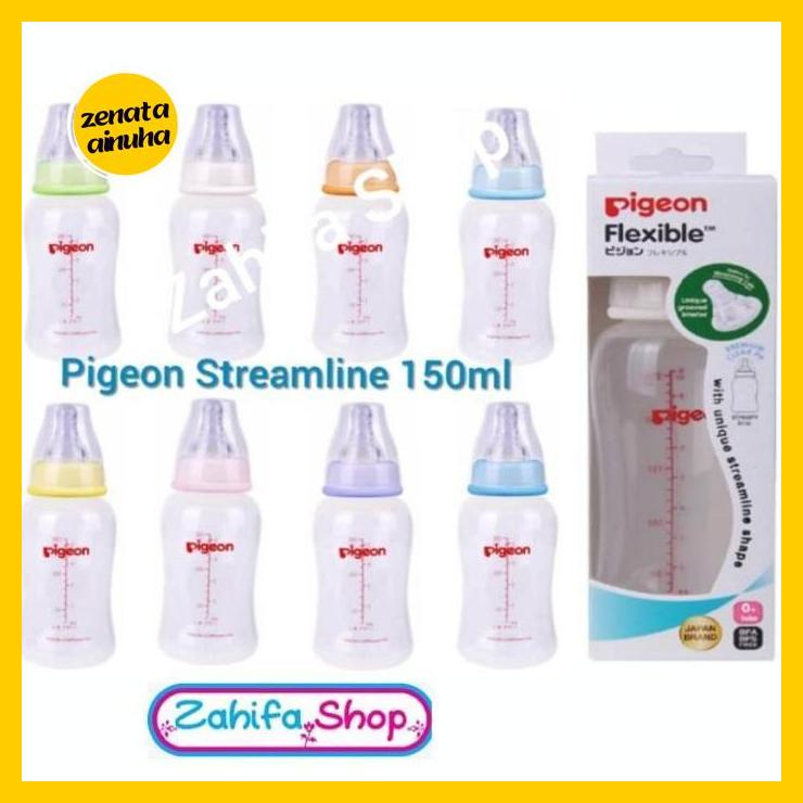 Jual Botol Susu Pigeon PP Clear Streamline 150ml zenataainuha | Shopee ...