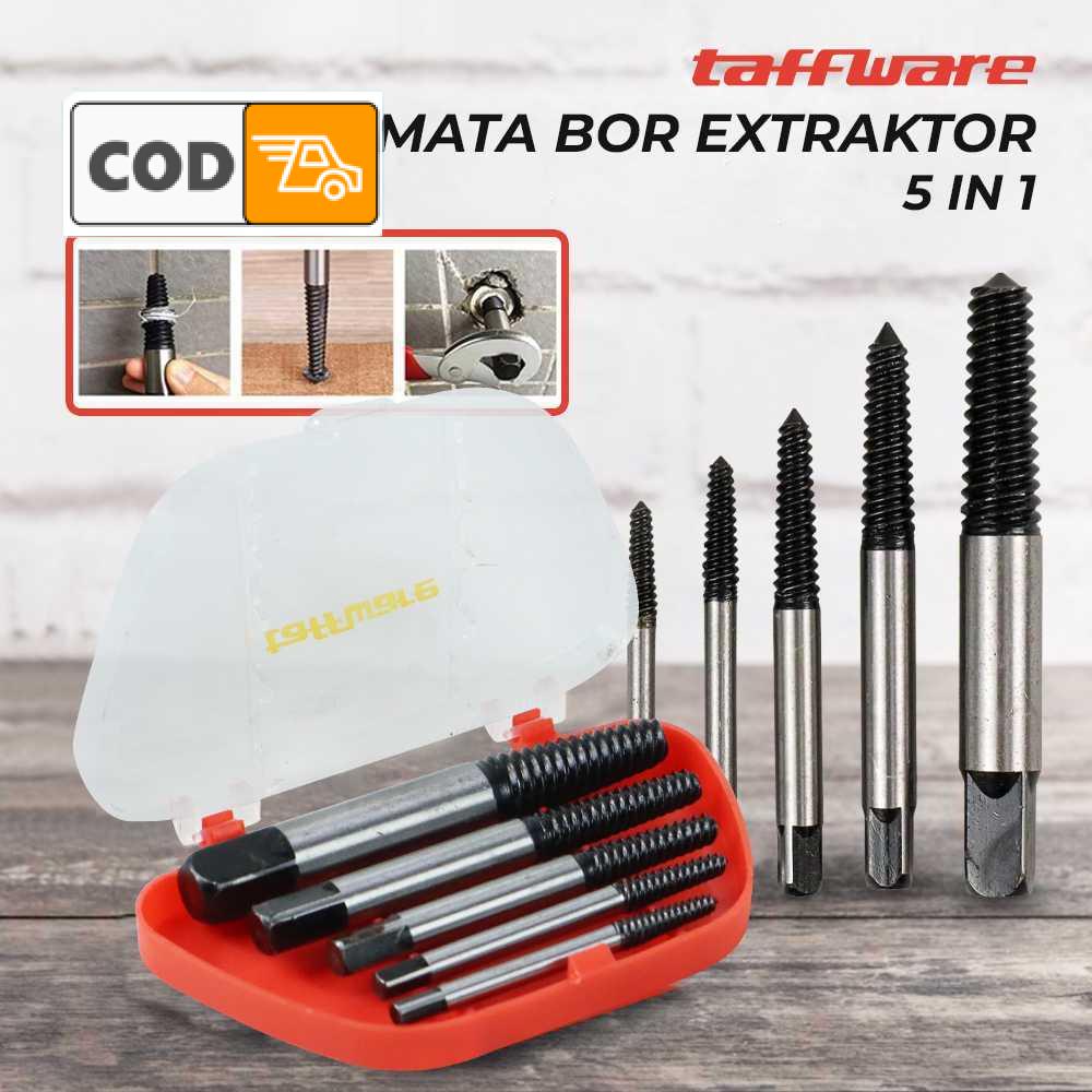 Jual Set Mata Bor Besi 5 in 1 Extractor Broken Screw Remover Alat ...