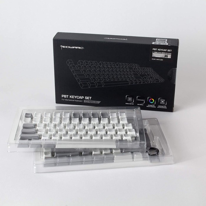 Jual TECWARE PBT WHITE GREY KEYCAP SET FOR MECHANICAL KEYBOARD | Shopee ...