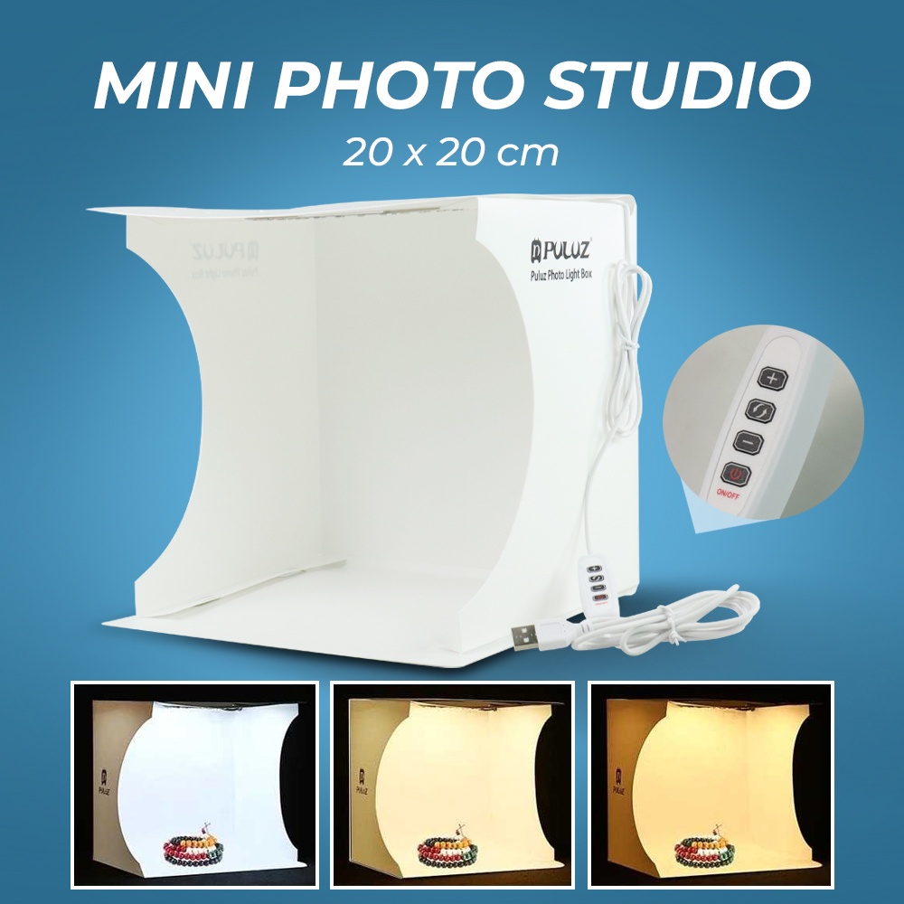 Jual Photo Studio Mini Softbox Ring Light with 6 Backdrop Putih ...