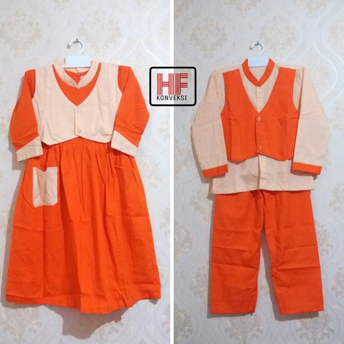 Jual Seragam Muslim Anak TK PAUD Model Rompi Oren | Shopee Indonesia