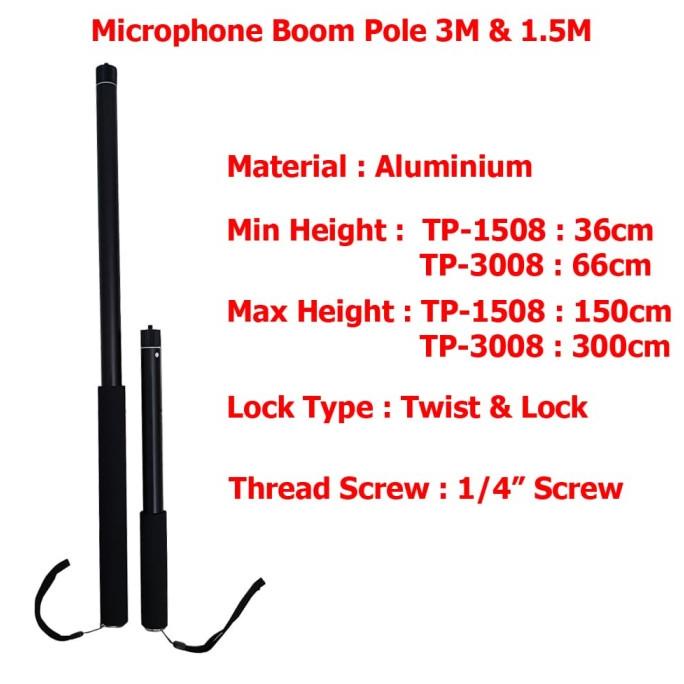 Jual Universal Tiang Boom Pole Microphone ATP-3008 - 3 Meter | Shopee ...