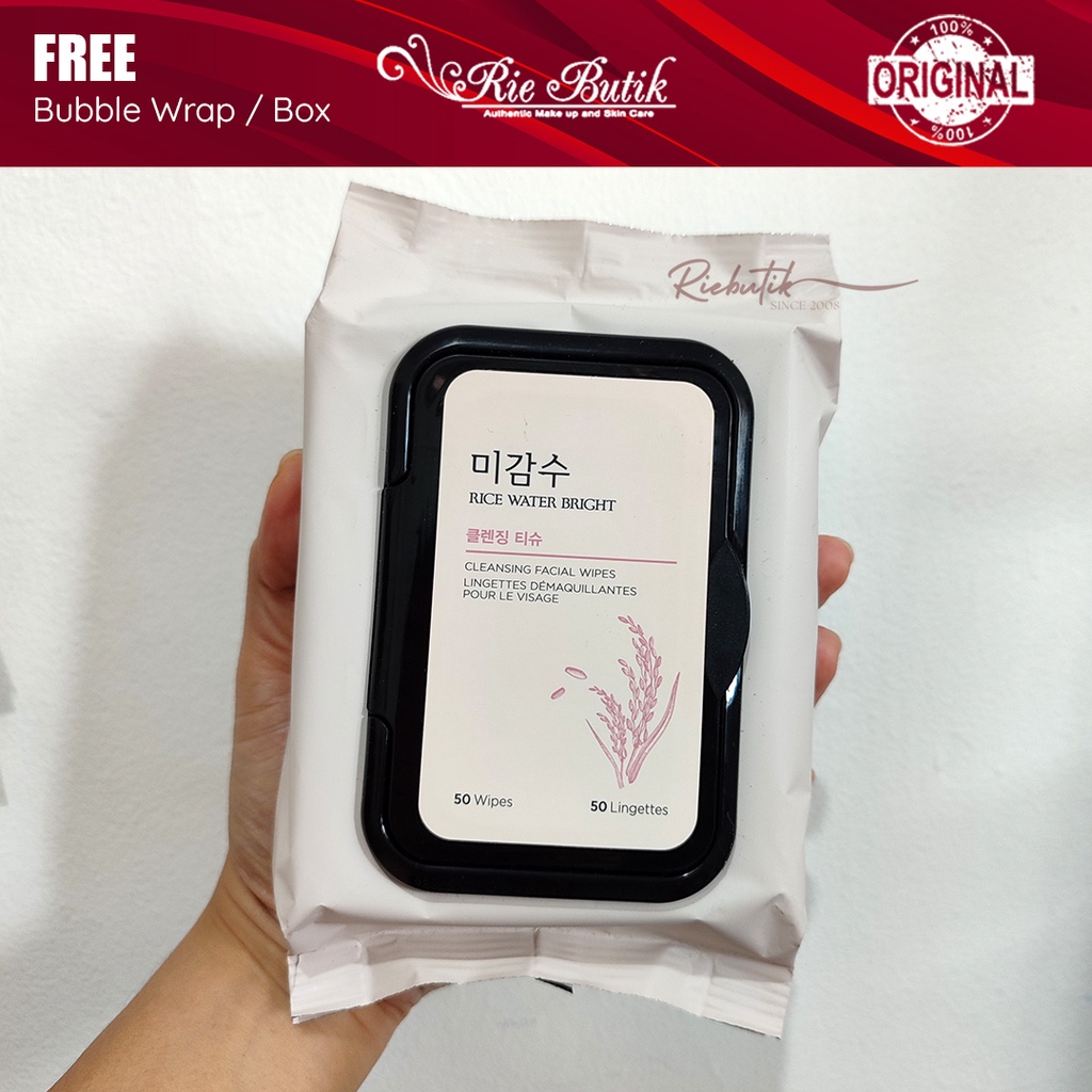 Jual The Face Shop Rice Water Bright Cleansing Facial Wipes (Tissue ...