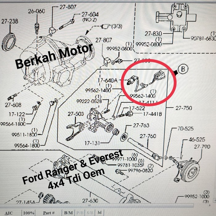 Jual Switch Gardan Depan Sensor Rfw Ford Ranger Ford Everesr Oem Kode ...