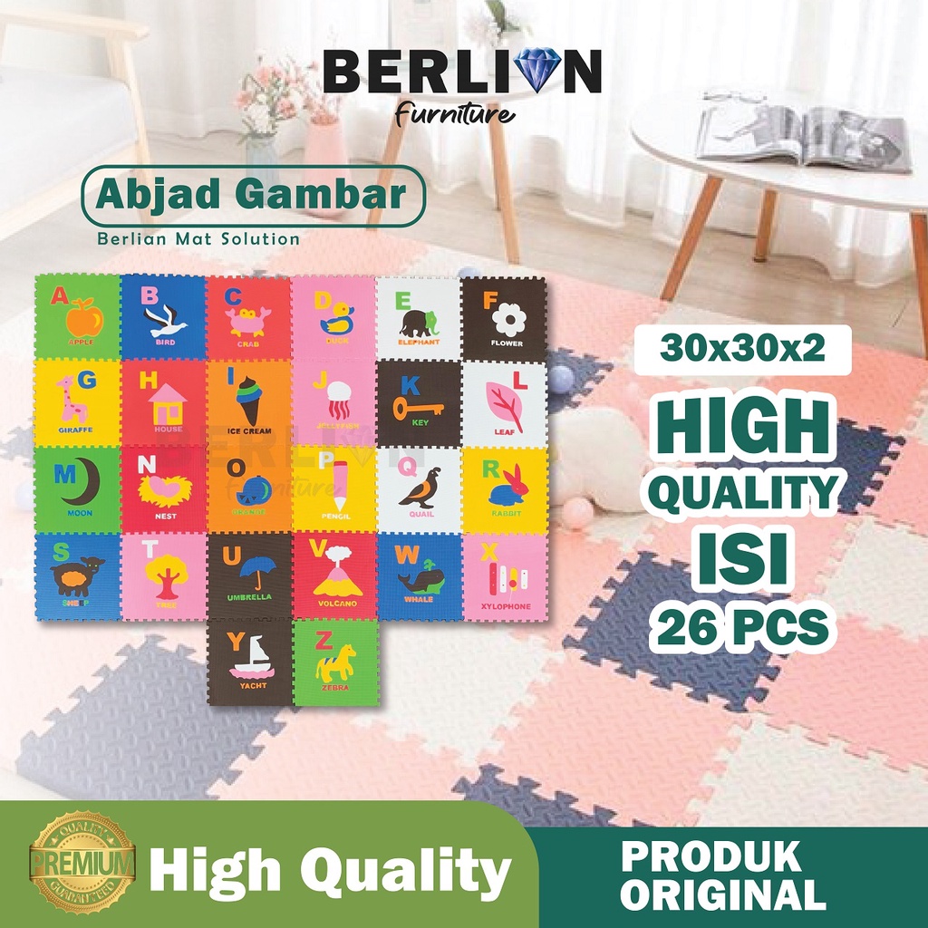 Jual Matras Puzzle Abjad Jumbo Gambar 30x30 Isi 26 Pcs Tbl 2 CM ...