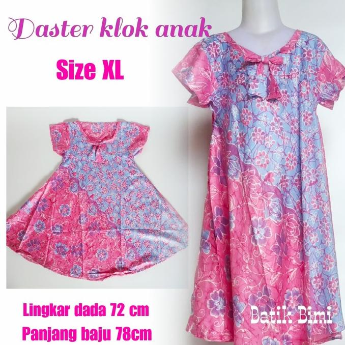 Jual New Sale Daster Batik Anak Perempuan 7, 8, 9 Tahun Warna Soft Klok ...