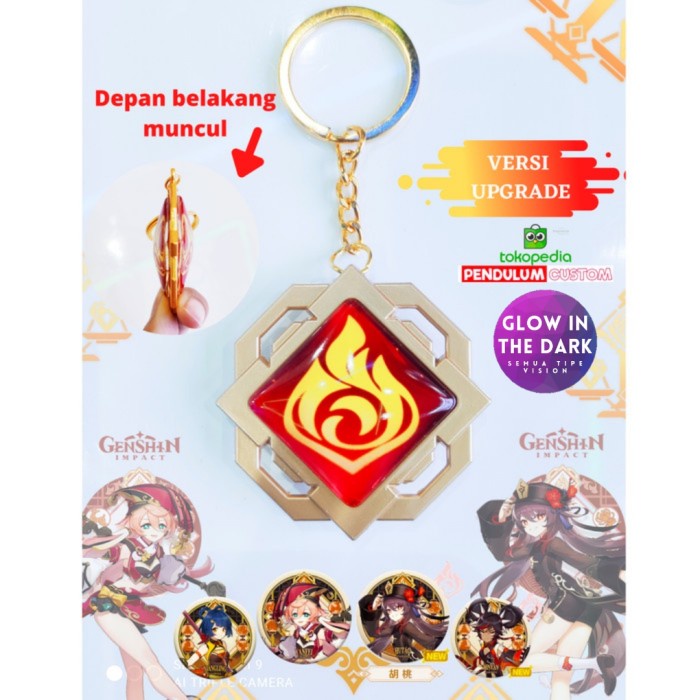 Jual Gantungan Kunci Vision Genshin Impact Keychain Pyro Liyue Premium ...