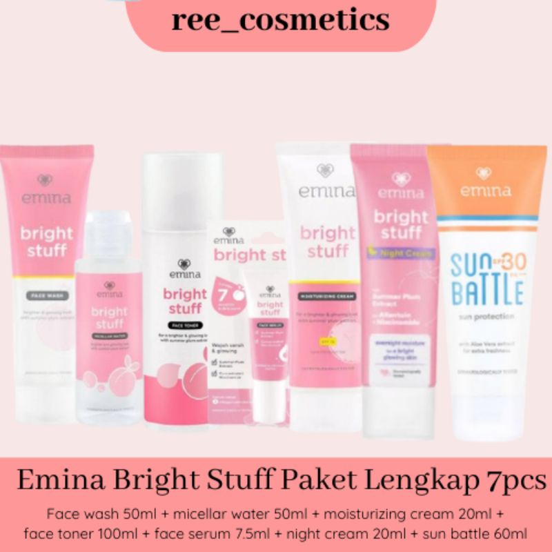 Jual Emina Bright Stuff Paket Lengkap 7pcs | Paket Emina Lengkap ...