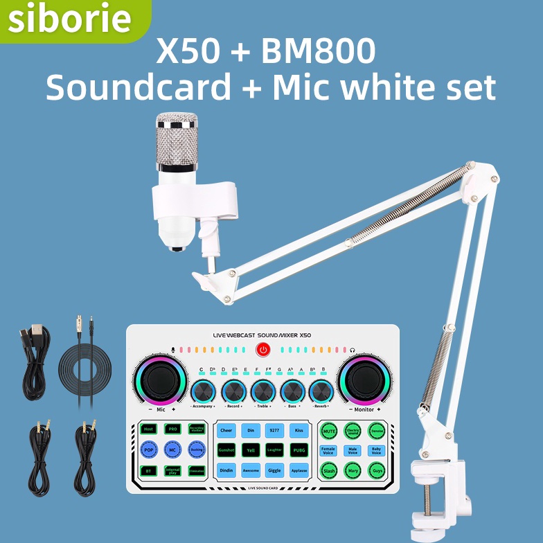 Jual Modern.. Siborie X50 soundcard+ BM800 mic set paket lengkap BM800 ...