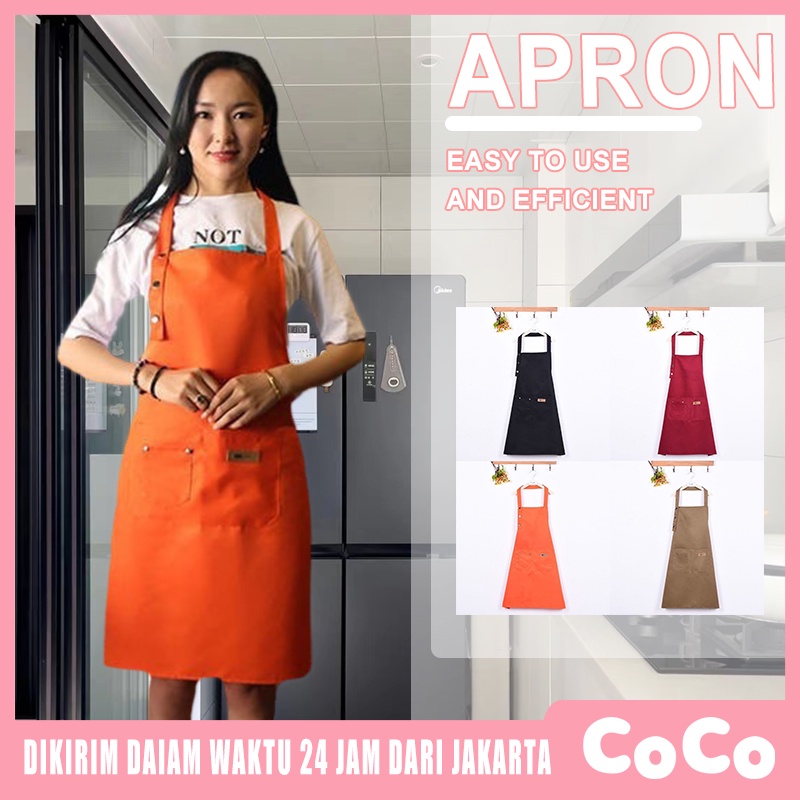 Jual CoCo Apron Waterproof Celemek Masak Dapur Pria Wanita Chef Pelayan Cafe waiter Original ...