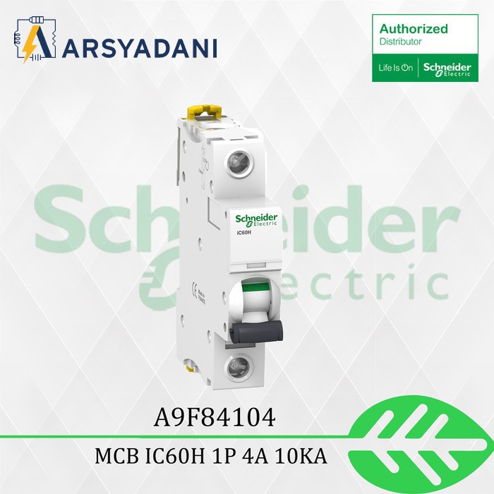 Jual A9F84104 - MCB SCHNEIDER Acti9 iC60H 1P 4A - 1 pole 4 A Kurva C | Shopee Indonesia