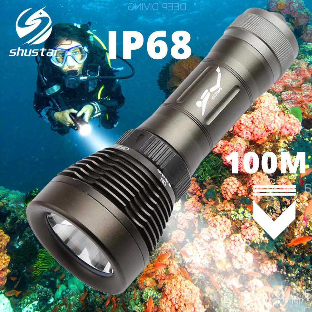Jual &IP68 Diving Flashlight Dive Torch Can dive 100 meters Rotary ...