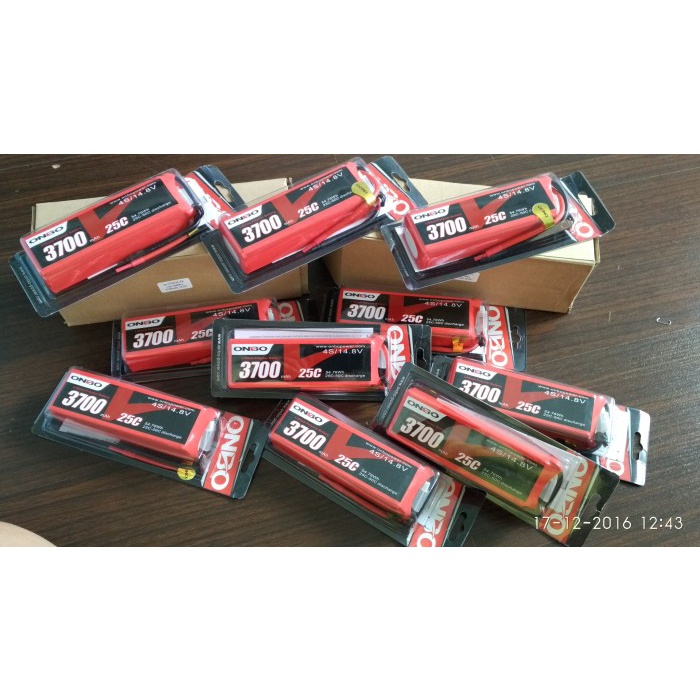 Jual LIPO BATTERY 4S 14.8V 3700MAH 25-50C ONBO POWER ORIGINAL | Shopee ...