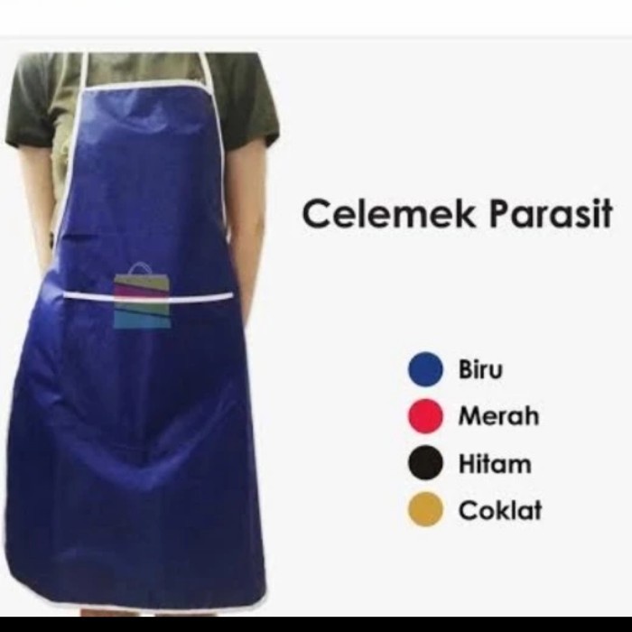 Jual Apron Celemek Masak Dapur Bahan Kain Plastik Parasit Tebal Anti ...