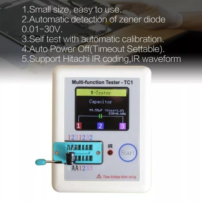 Jual Lcr Tc1 Tft Backlight Transistor Tester Diode Triode Meter Npn Pnp Esr Shopee Indonesia