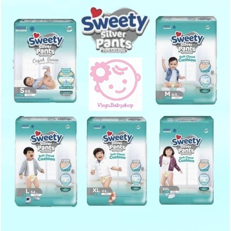 Jual Sweety Silver Pants S66 / M60 / L54 / XL42 / XXL32 Cloud Soft ...