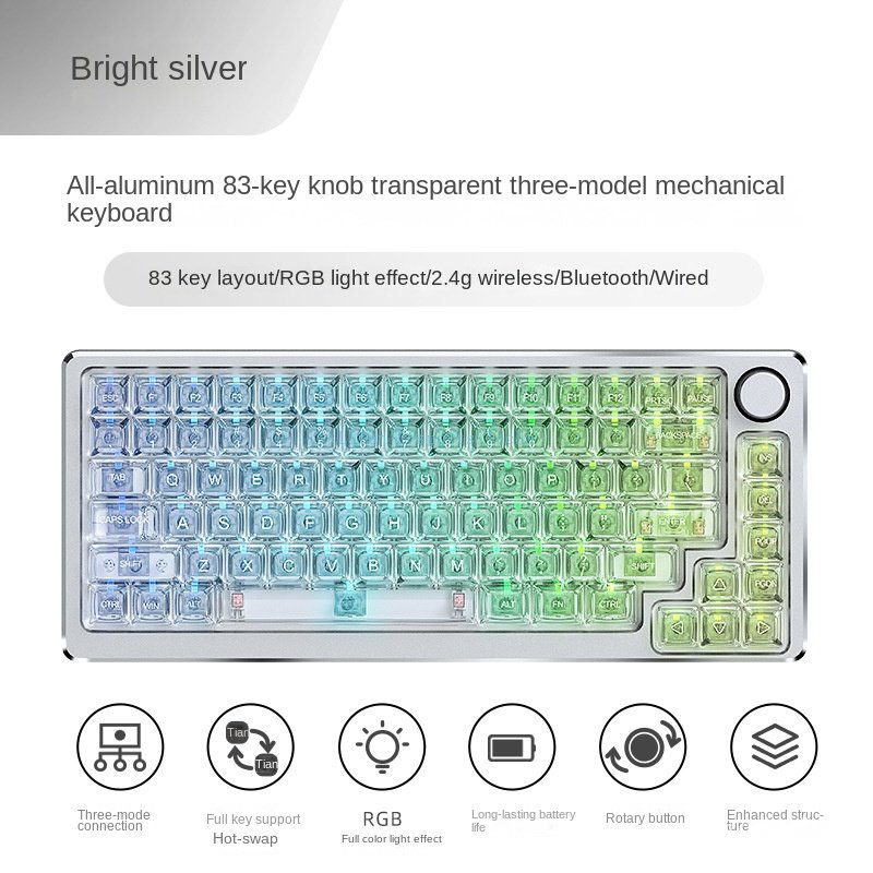 Jual &Transparent Crystal Mechanical Cool RGB Three-mode Bright Moon ...