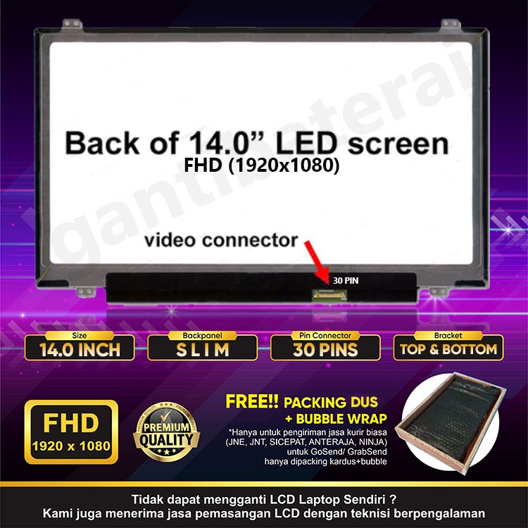 Jual LCD LED Laptop 14 inch Slim 30 pin FHD Full HD | Shopee Indonesia