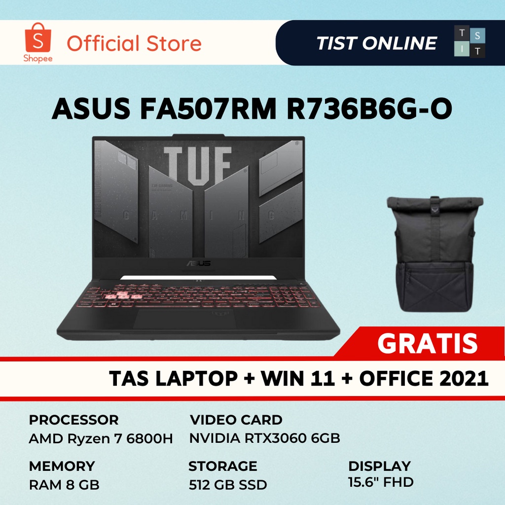 Jual ASUS TUF A15 FA507RM R736B6G-O Ryzen 7 6800H 16GB 512GB RTX3060 ...