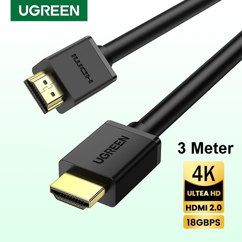Jual UGREEN ORIGINAL Kabel HDMI 3M 3 METER Male to Male V2.0 Support 4K Gold Plated Cable Versi ...