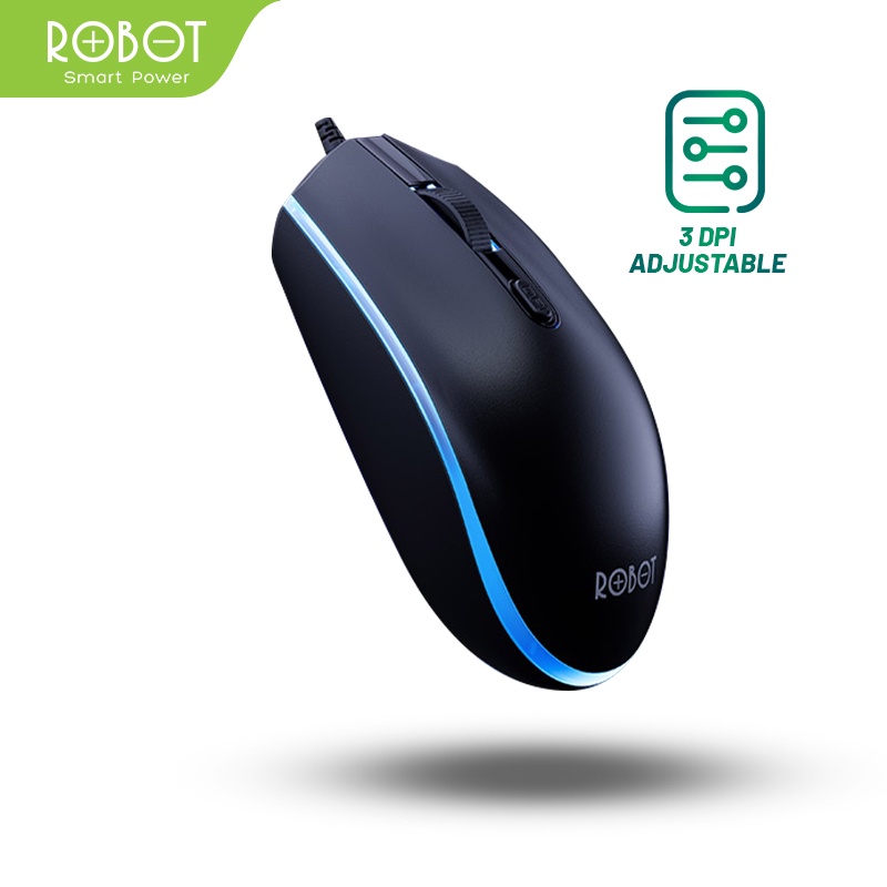 Jual ROBOT Mouse Wired M130 Colorful LED 3 Kecepatan DPI Kursor Akurat ...