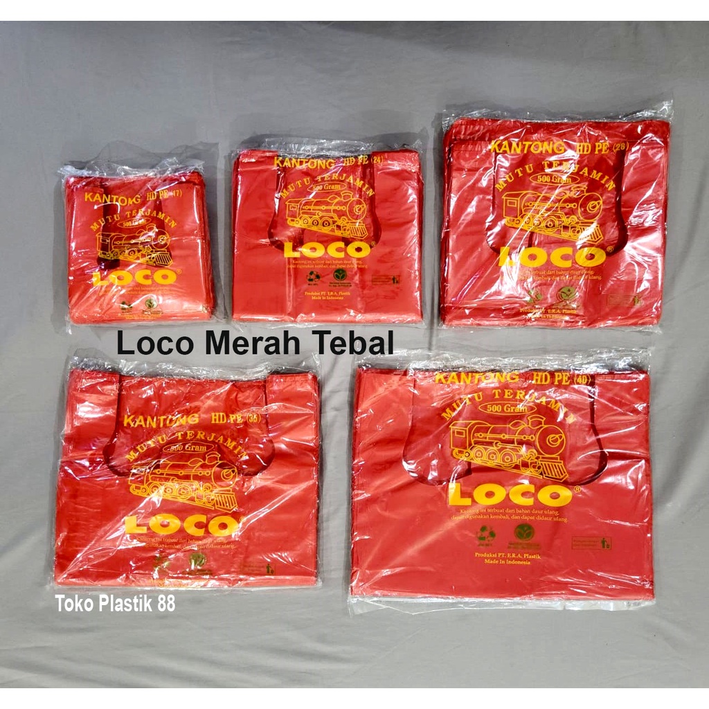 Jual Kantong Plastik | Kantong Kresek Loco Merah Tebal | Shopee Indonesia